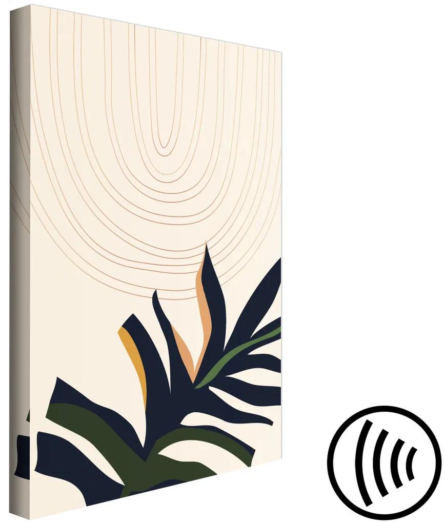 Obraz Rostlinná aura (1-panel) vertikální - abstraktní list v boho stylu