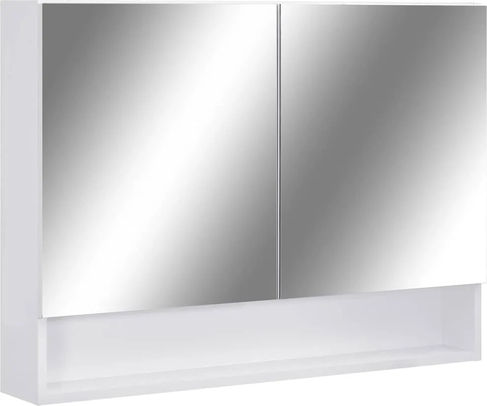 LED koupelnová zrcadlová skříňka bílá 80 x 15 x 60 cm MDF 323604