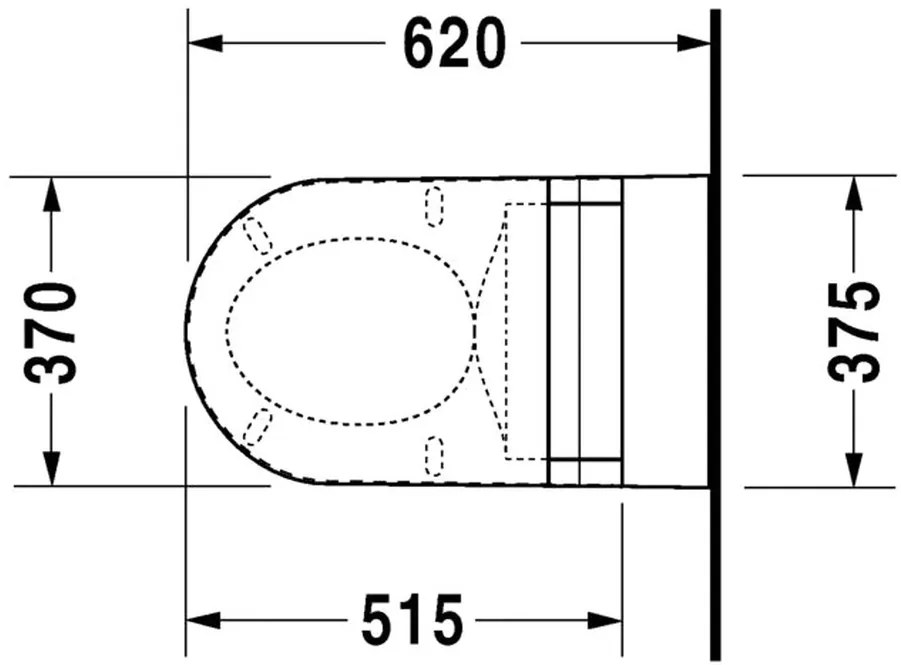 Duravit Starck 2 - Závěsné WC, 4.5 l, 375 x 620 mm, bílé 2533090000