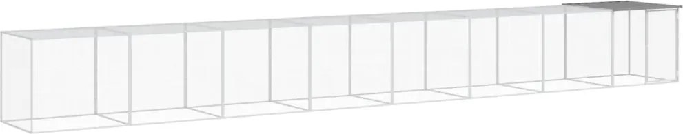Klec pro kuřata se střechou světle šedá 803 x 98 x 90 cm ocel 3189047