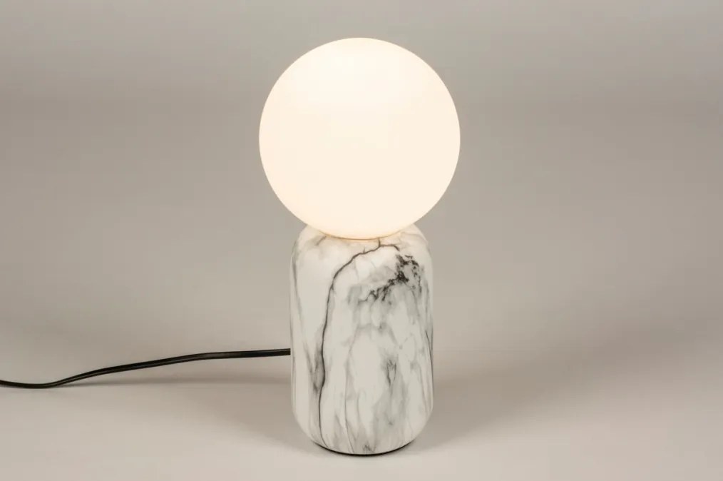 Stolní luxusní lampa Giordanni Marmor Bianco