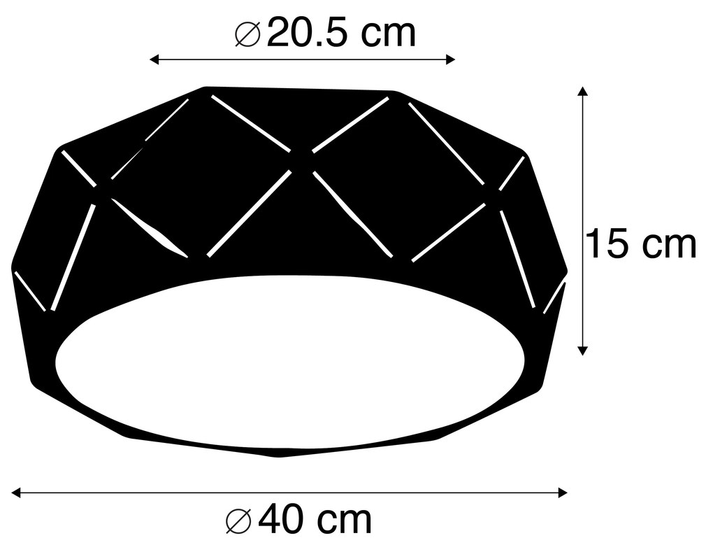 Designové stropní svítidlo černé 40 cm - Kris