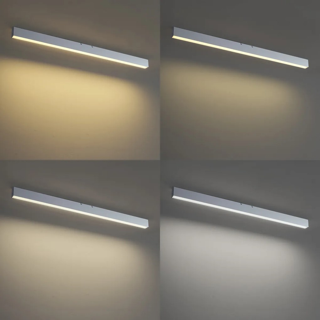 Stropní svítidlo bílé vč. LED, 3-stupňově stmívatelné 2700-4000K s DIP přepínačem - Keane