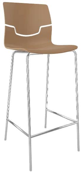 GABER - Barová židle SLOT - vysoká, béžová/chrom