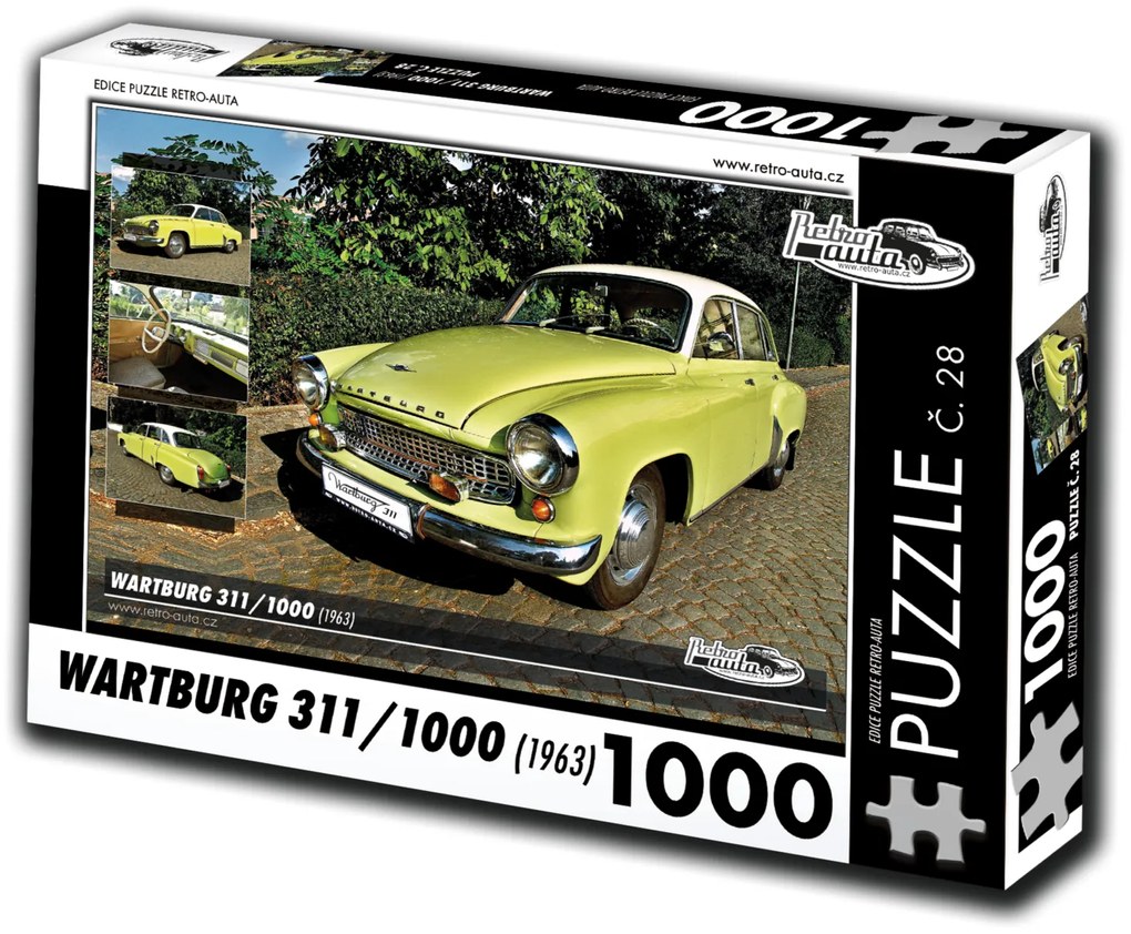 Retro-auta puzzle č. 28 wartburg 311,1000 (1963) 1000 dílků
