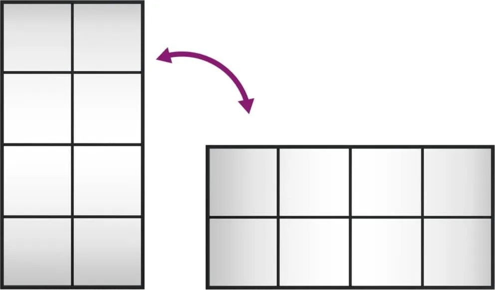 vidaXL Nástěnné zrcadlo černé 40 x 80 cm obdélník železo [358644]