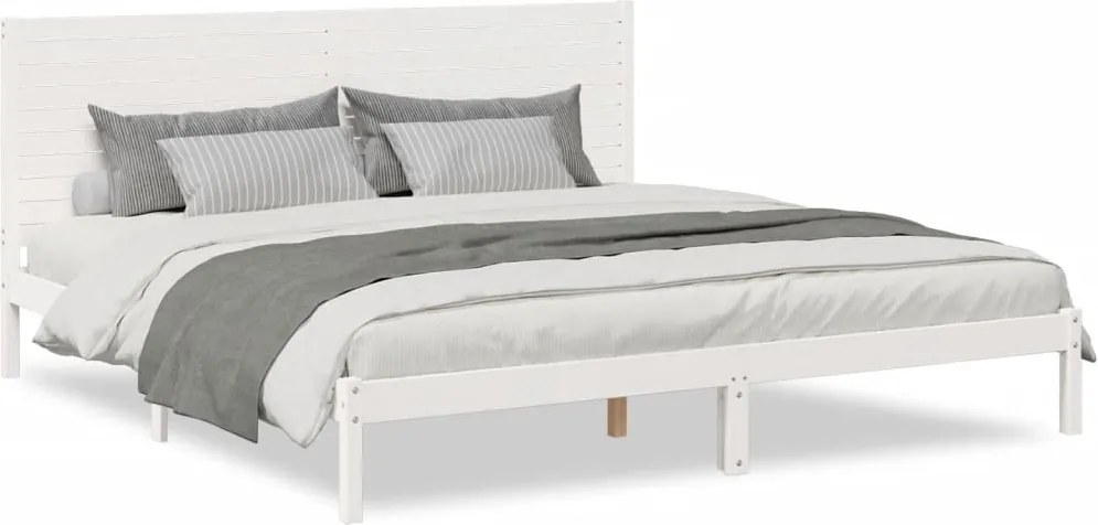Prodloužený rám postele bez matrace bílý 200 x 210 cm masiv 3309306