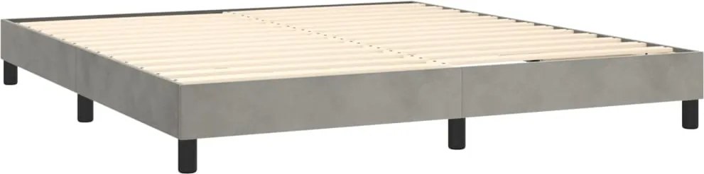 Box spring postel s matrací světle šedá 160x200 cm samet 3141431