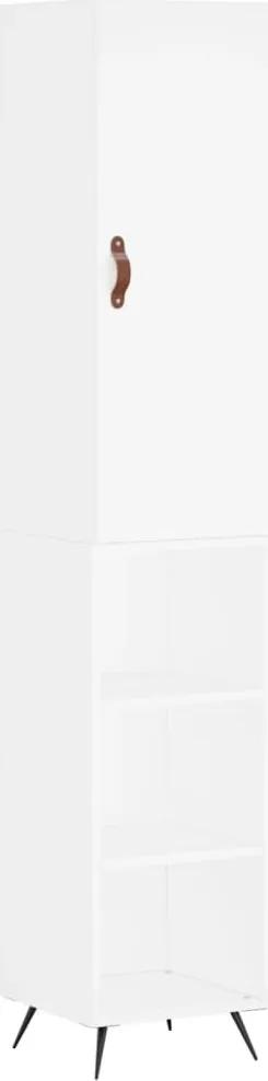 vidaXL Skříň highboard 34,5 x 34 x 180 cm kompozitní dřevo [3198953] Barva: bílá s vysokým leskem