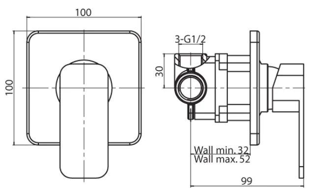 LOTOSAN Victoria podomítková sprchová baterie s tělesem, bílá/chrom AQ LB56560