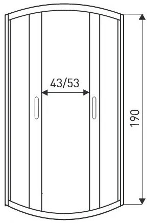Aplomo Intro čtvrtkruhový sprchový kout Rozměr koutu: 80x80cm