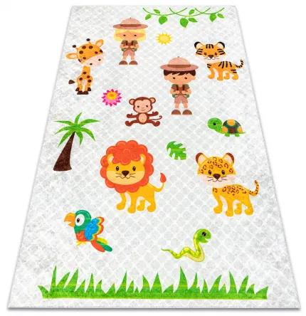Dywany Luszczow Dětský kusový koberec JUNIOR 52104.801 pratelný  Safari, zvířata pro děti protiskluz, šedá Rozměr koberce: 200 x 290 cm