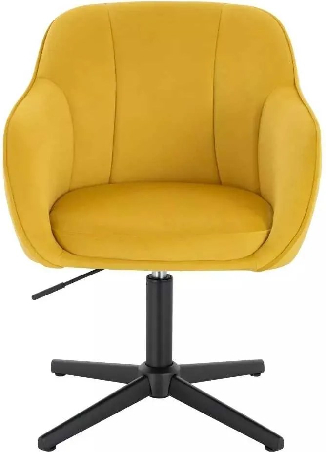 LuxuryForm DESIGN Otočná židle AVOLA VELUR na černém kříži - žlutá