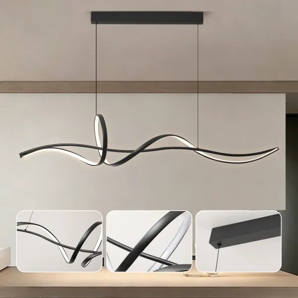 Brilagi - LED Stmív. lustr na lanku SIGNATURE LED/55W/230V 120x23 cm černá + DO