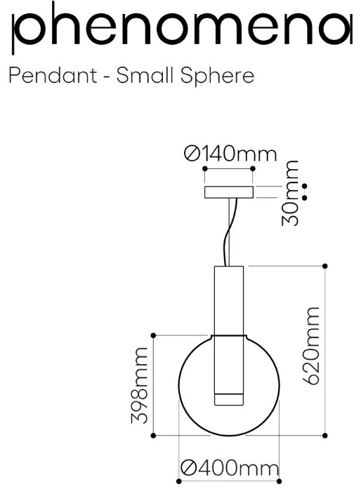 Luxusní závěsné svítidlo Bomma Phenomena,small ball Barva skla: Kouřová, Barva montury: Kartáčovaná stříbrná