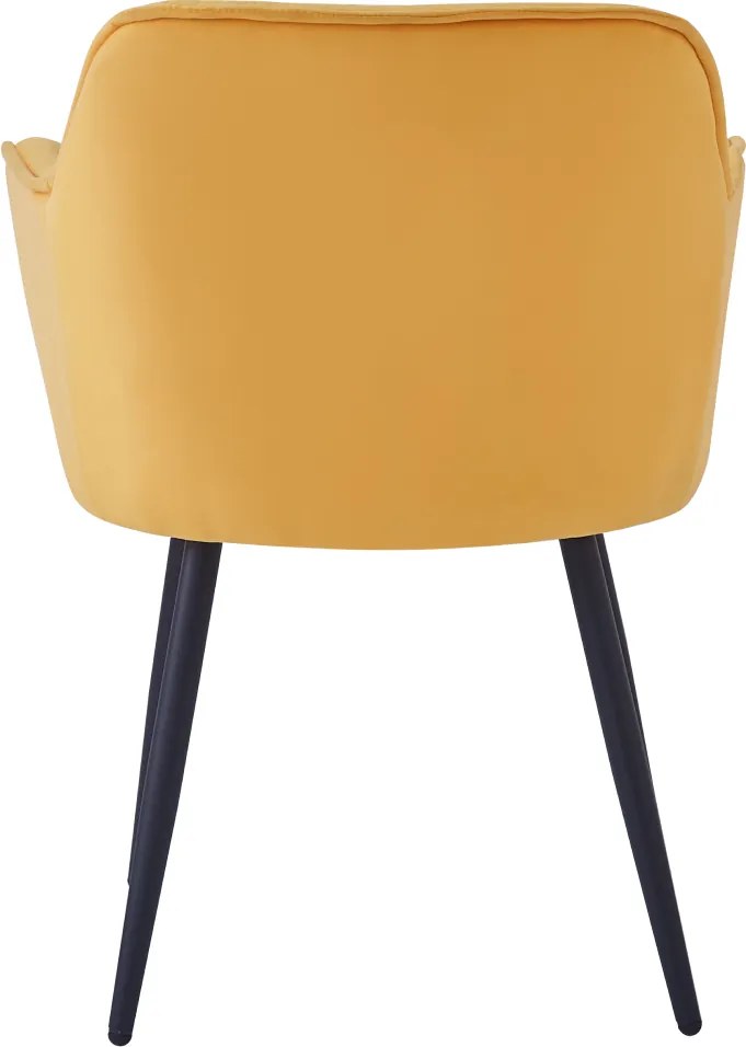 Designové křeslo TIRRA - látka Velvet, žlutá / černá