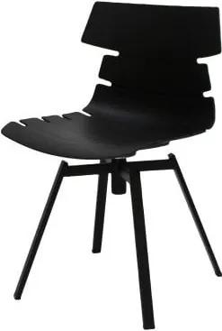 Černá jídelní židle s černým podnožím Canett Victor