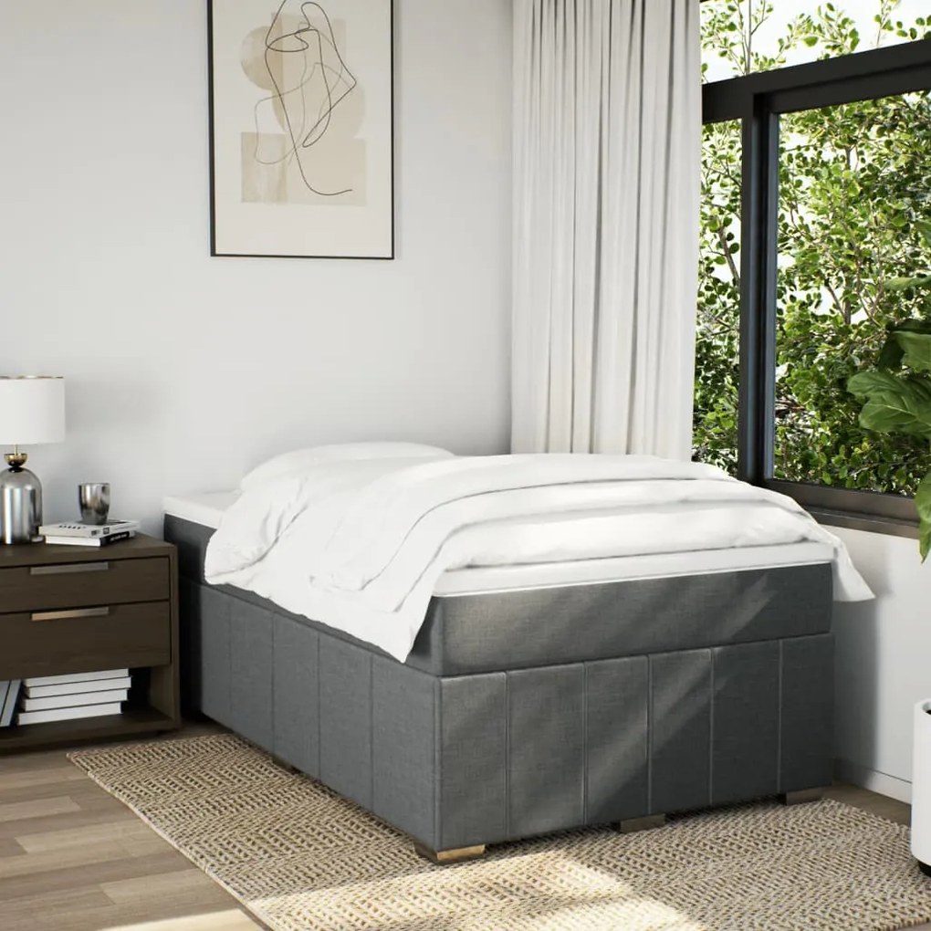Box spring postel s matrací tmavě šedá 120x190 cm textil 3285457