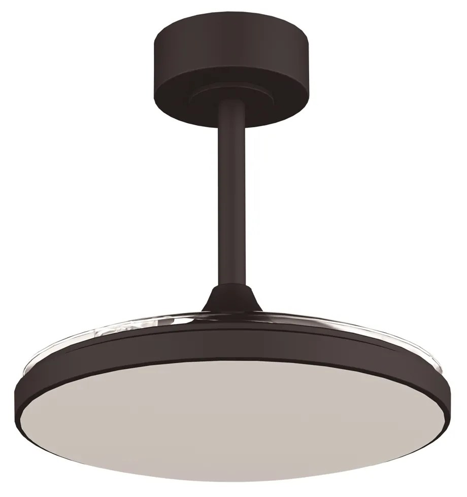 Matra 9056 Slim Mini, rozvinovací ventilátor se svítidlem a dálk. ovladačem, LED 45W 2700-5000K, černá, průměr 41/90cm