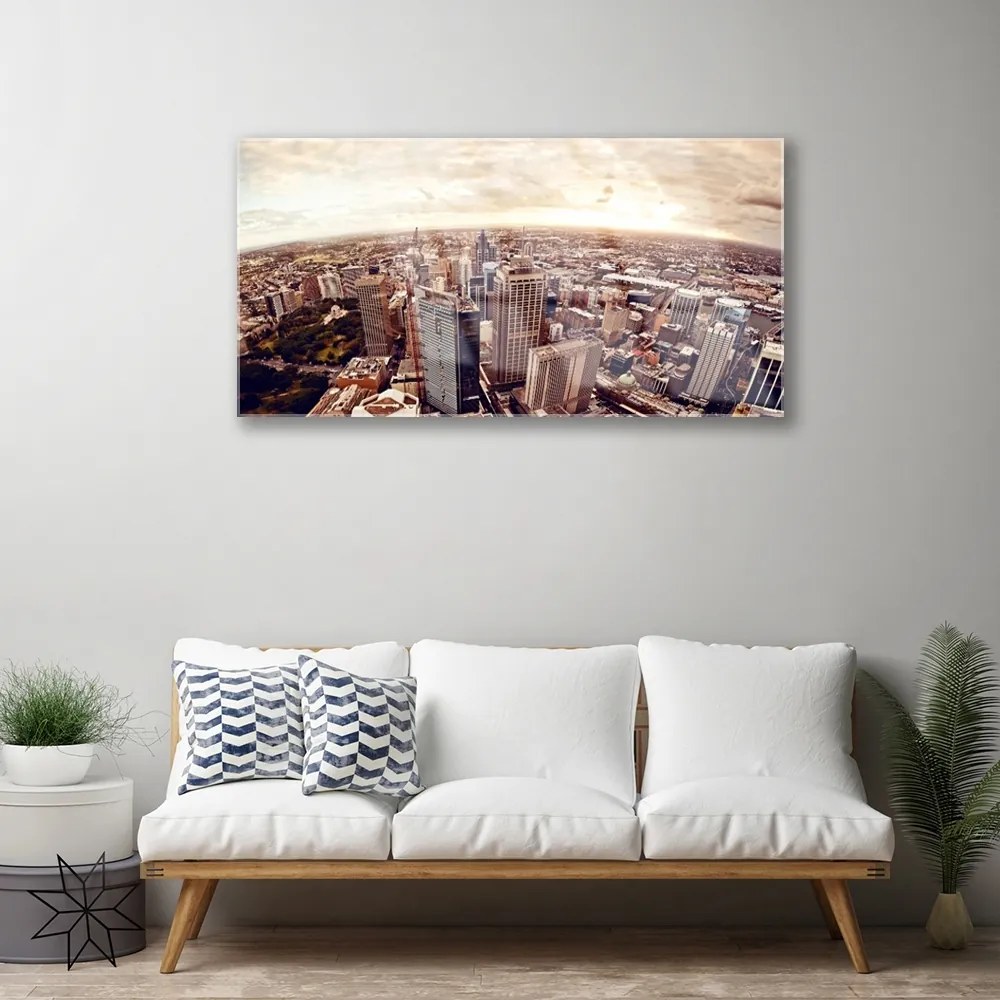 akrylový obraz Město Krajina 100x50 cm