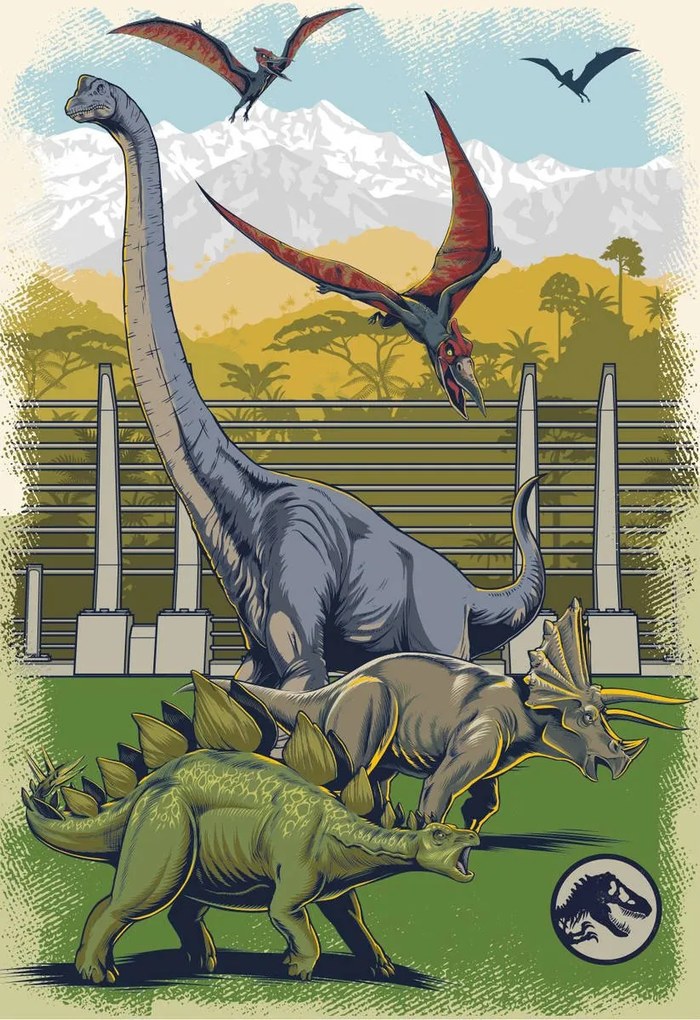 DINO Puzzle Jurský svět (Jurassic World) 18x26cm skládačka 48 dílků dn371347