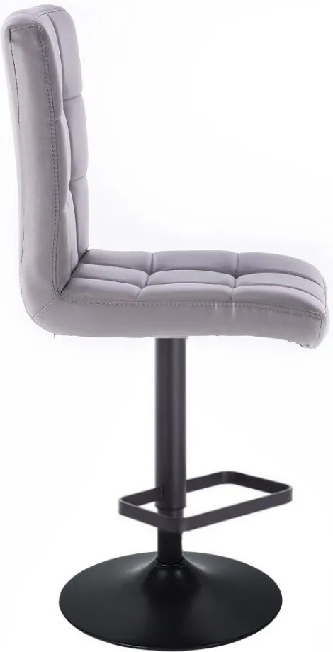 LuxuryForm DESIGN Barová židle TOLEDO na černé kulaté podstavě - šedá