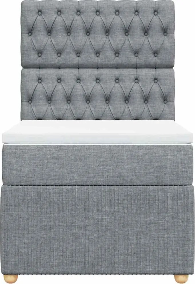 Box spring postel s matrací světle šedý 100 x 200 cm textil 3291974