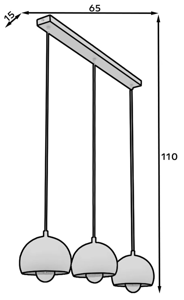 Eltap Moderní závěsné osvětlení Callide 3 line, 65x110x15cm