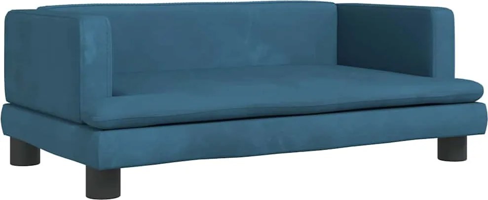 Pelíšek pro psy modrý 80 x 45 x 30 cm samet 171894