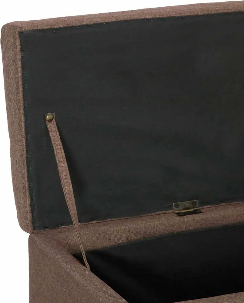 Lavice s úložným prostorem 116 cm hnědá polyester 281320