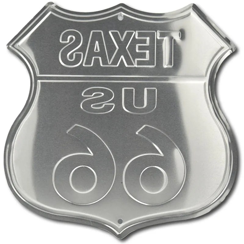 Plechová cedule Route 66 Texas Shield 30cm x 30 cm