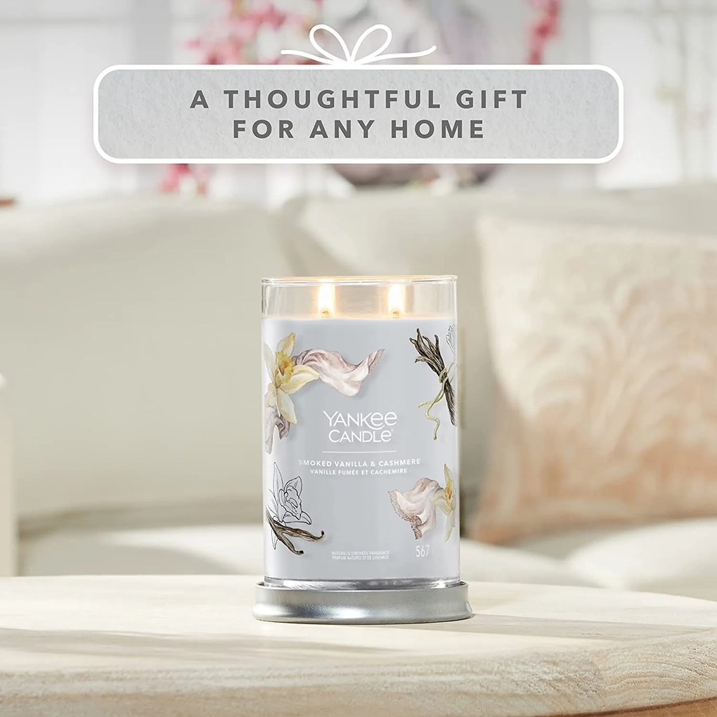 Yankee Candle vonná svíčka Signature Tumbler ve skle velká Smoked Vanilla & Cashmere 567g