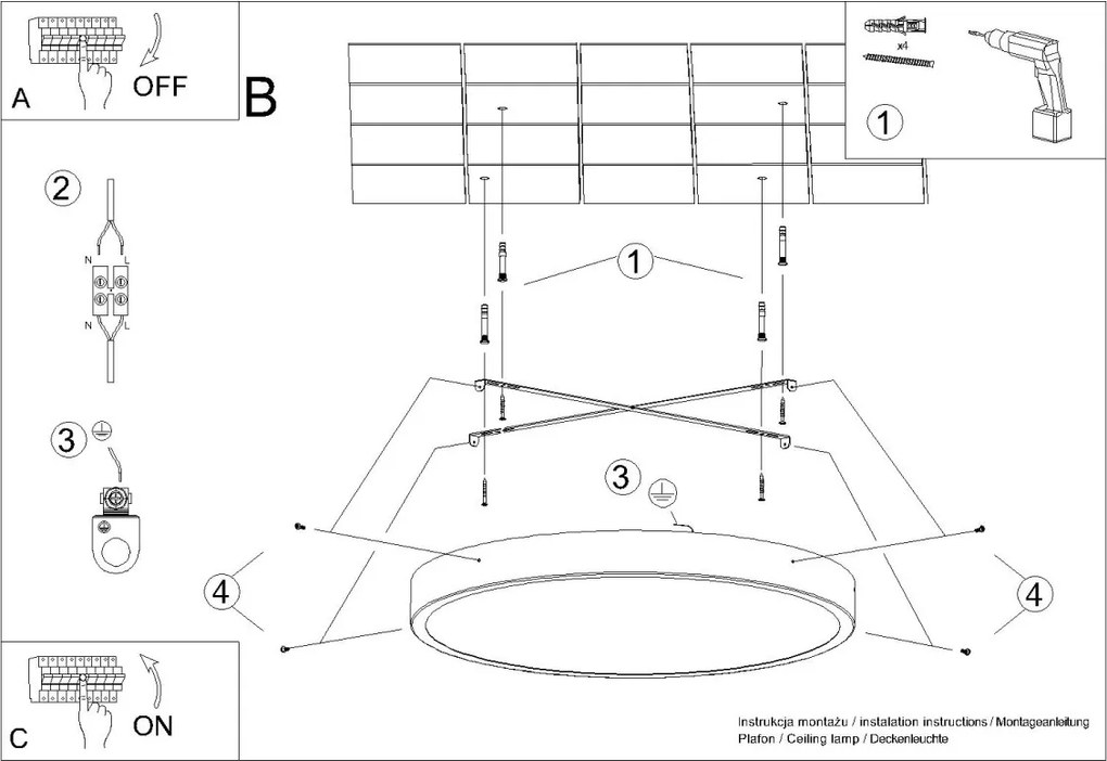 Sollux Lighting Stropní svítidlo ONYX 60 bílé LED 3000K