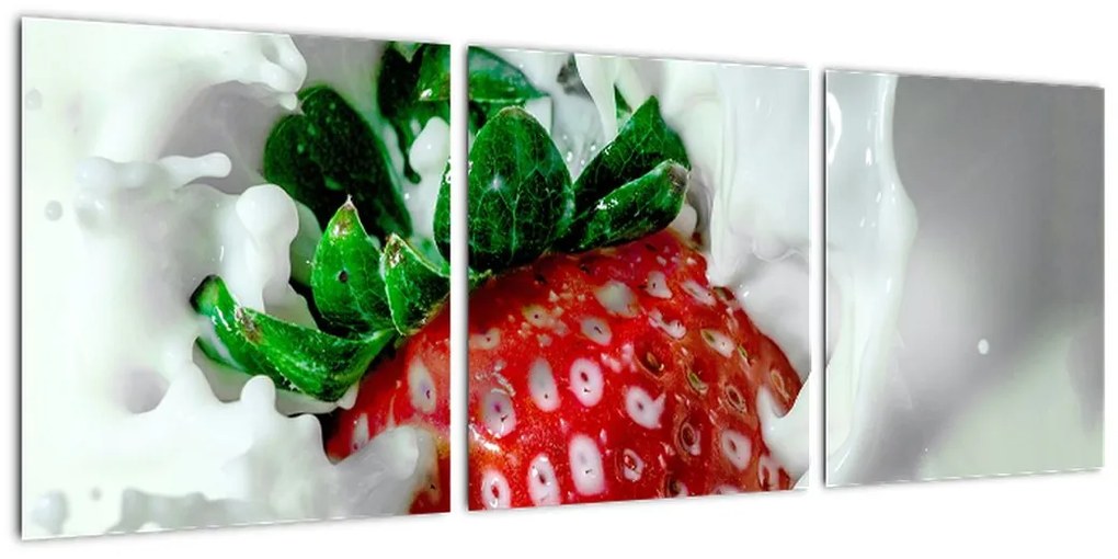 Obraz jahody v jogurtu