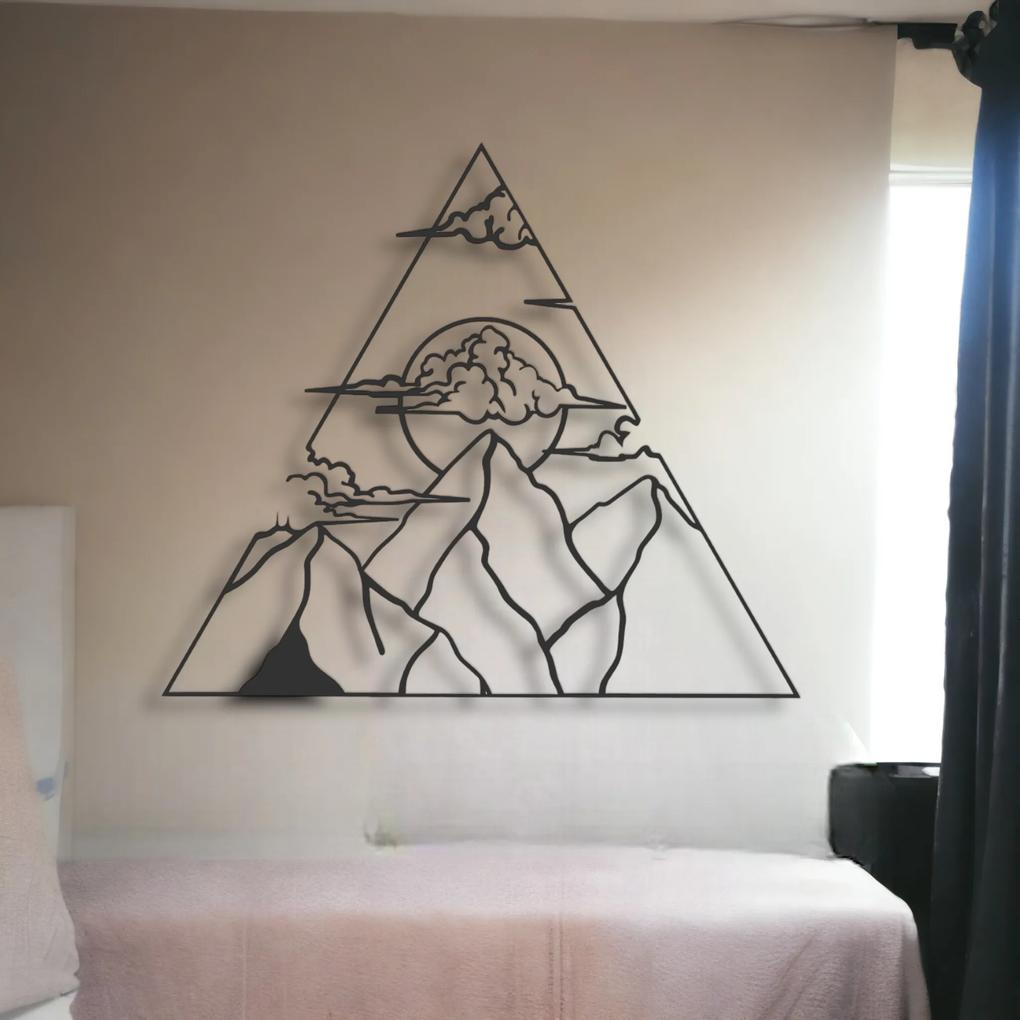 Příroda v trojúhelníku 1 - kovový obraz na zeď Velikost: 125cm, Barva: Black