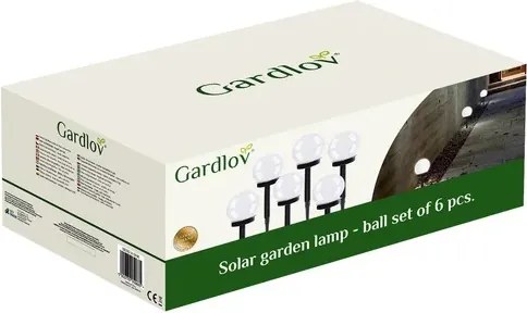 Gardlov Sada solárních zahradních lamp - koule - 6 ks