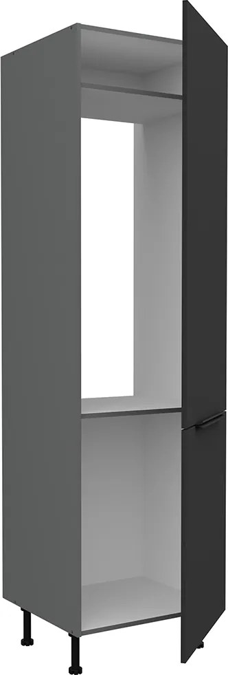 ARIA ab | vysoká skříňka 60 LO-215 2F na vestavnou lednici | 60 cm | ANTI FINGERPRINT povrch | antracit/černá