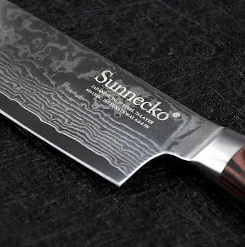 Kuchyňský Santoku nůž 7" Sunnecko 73 vrstev damaškové oceli