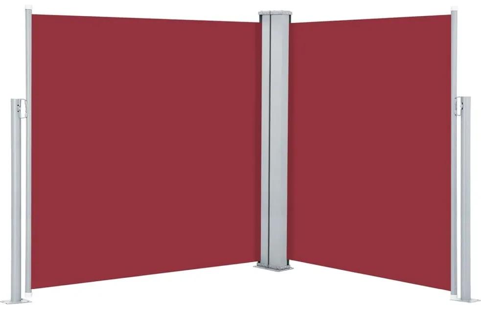 vidaXL Zatahovací boční markýza / zástěna červená 140 x 600 cm
