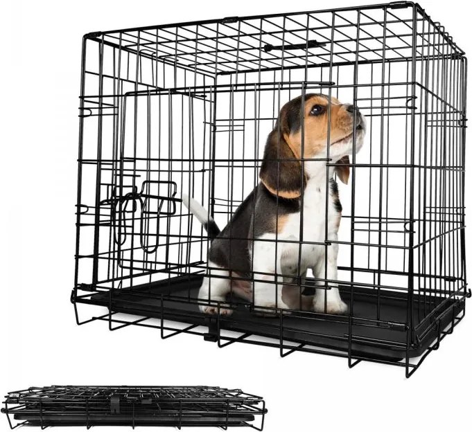 Leopet Klec pro psy skládací 76 x 45 x 51,5 cm, M, černá