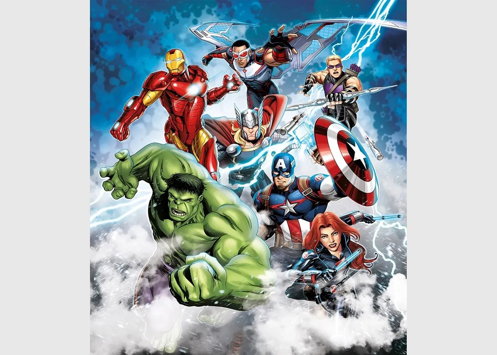 Dětská vliesová fototapeta na zed' Marvel Avengers, Disney | 180 x 202 cm | DFTDNXL 5152
