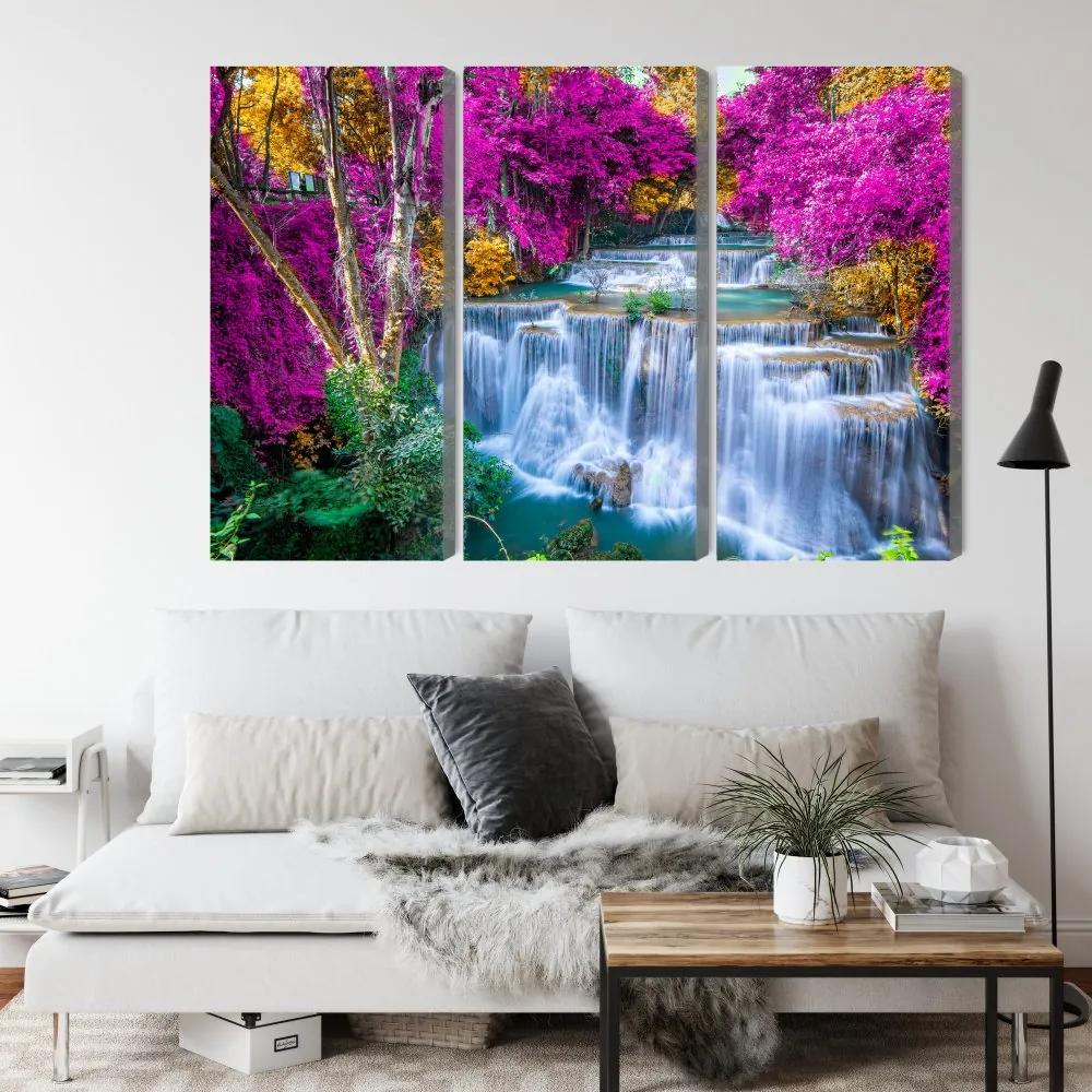 Vícedílný obraz Vodopád V Podzimní Sezóně Nedostatek Nedostatek Plátno Canvas 60x40