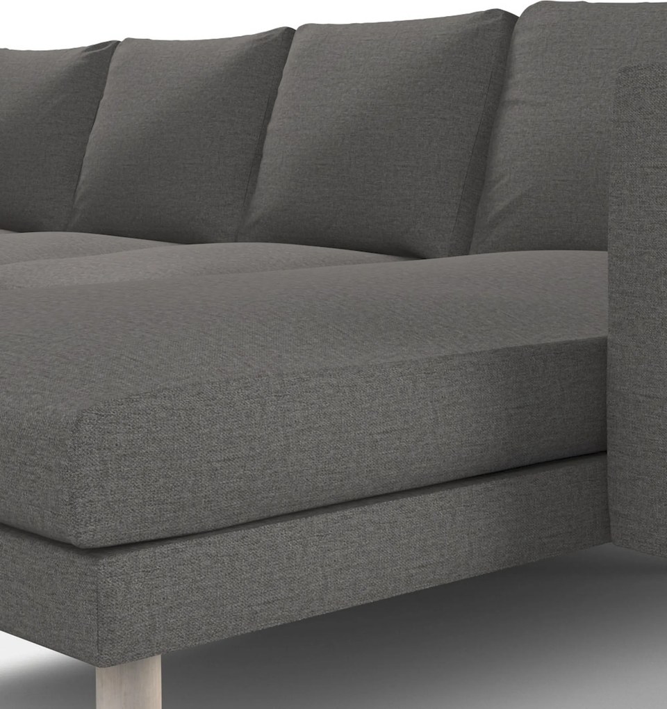 Potah na pohovku IKEA Norsborg 4-místná se šezlongem barva šedá látka pletený vzor