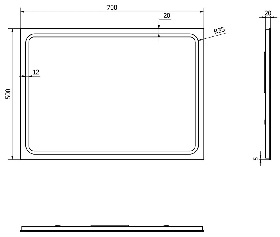 Sapho GEMINI zrcadlo s LED osvětlením 500x700mm GM050