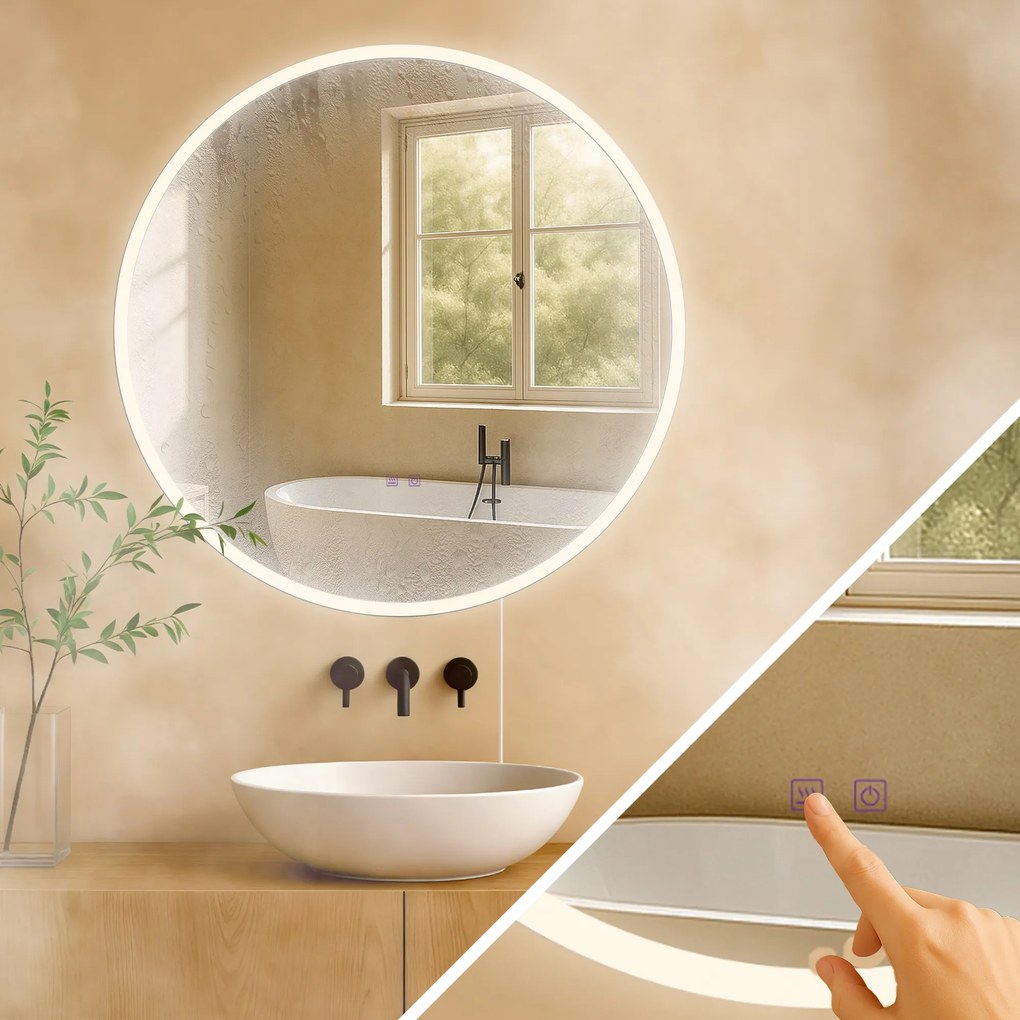 Koupelnové zrcadlo Laconia 80 bez Bluetooth – čiré sklo