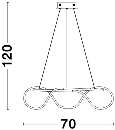 LED lustr Tiriac 70 zlaté