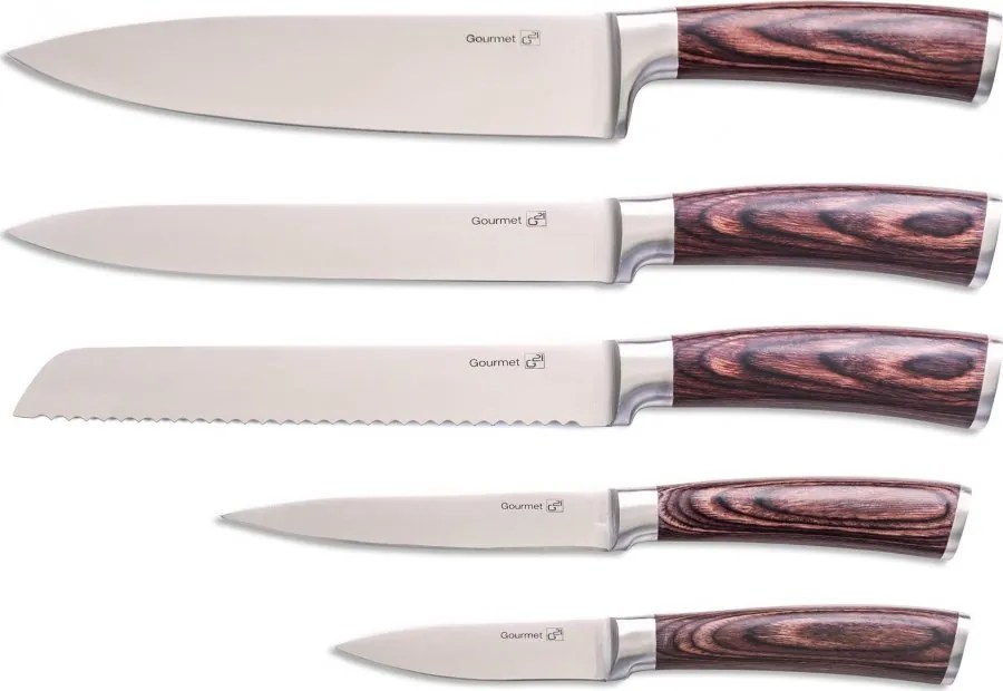 Sada nožů G21 Gourmet Steely 5 ks + nerez blok [60022164]