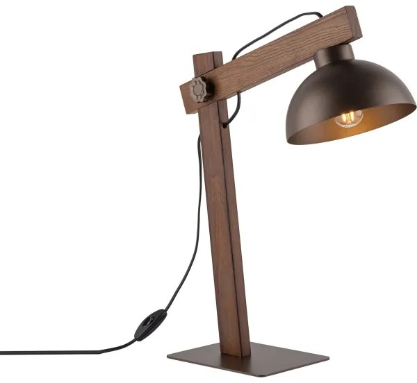 Stolní lampa OSLO 1xE27/15W/230V ořech/hnědá