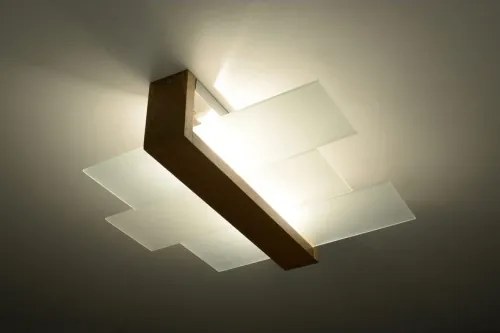 Stropní svítidlo SOLLUX Feniks 2 E27 2x60W bez zdroje SL.0076 přírodní dřevo