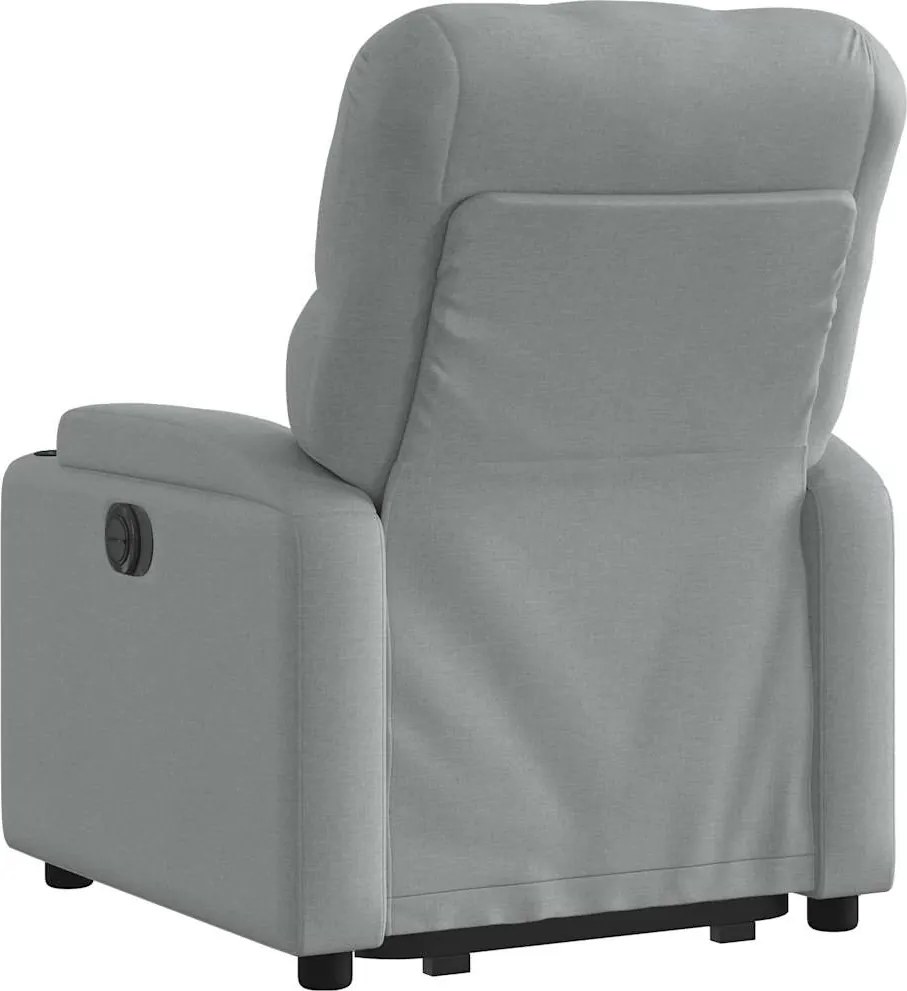 Zvedací polohovací křeslo světle šedé textil 3204710